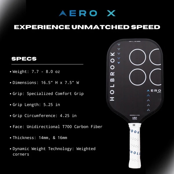 HOLBROOK Pro Aero X (Hybrid) Pickleball Paddle (Edgeless) | Shopee ...