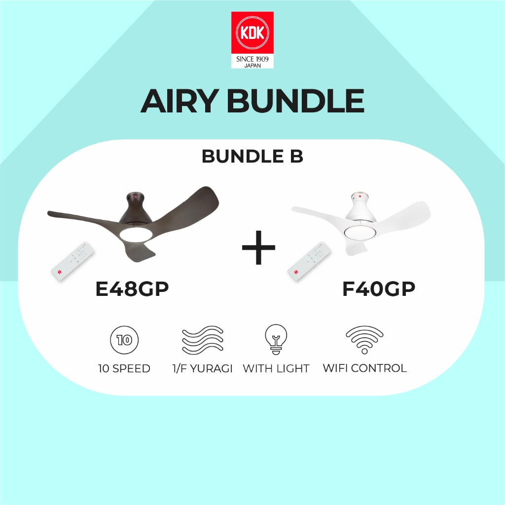 [PRE ORDER]KDK Airy Bundle B (E48GP + F40GP) | Shopee Singapore