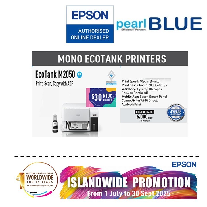 Epson EcoTank M2050 A4 Wi-Fi All-in-One Ink Tank Printer - Print Scan ...