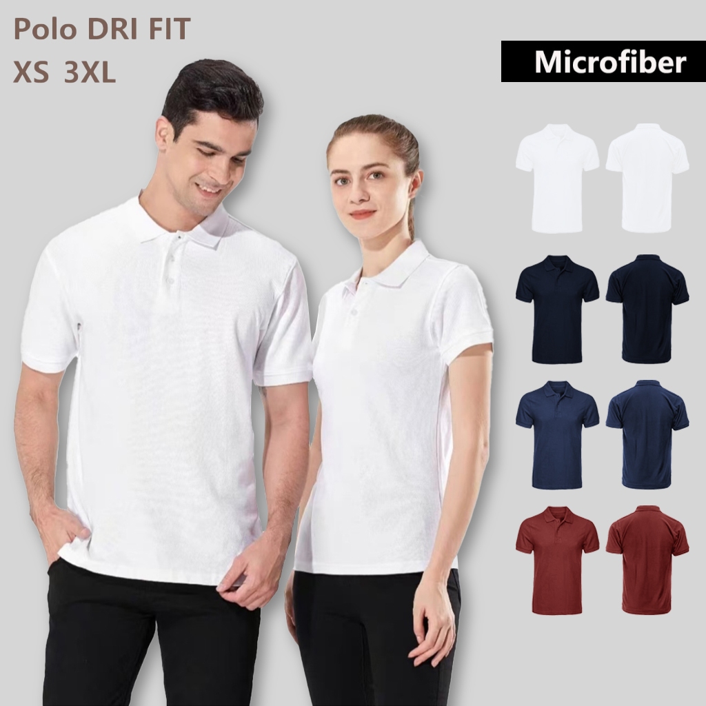 Unisex Microfiber Dri Fit Polo T Shirt Men Casual Comfy T-shirts ...