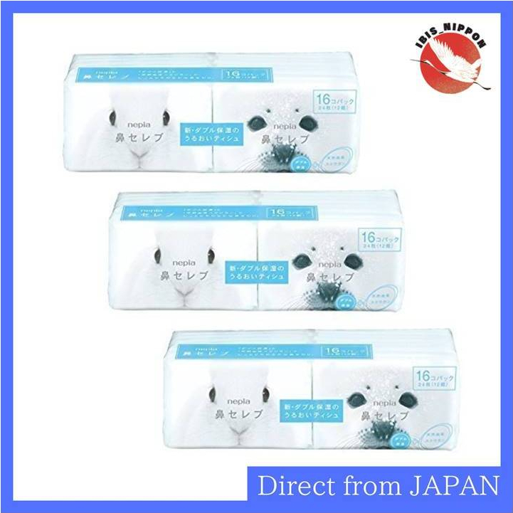 【Made in Japan】Nepia "Hana Celeb" Pocket Tissue 24 sheets 16 pcs ...
