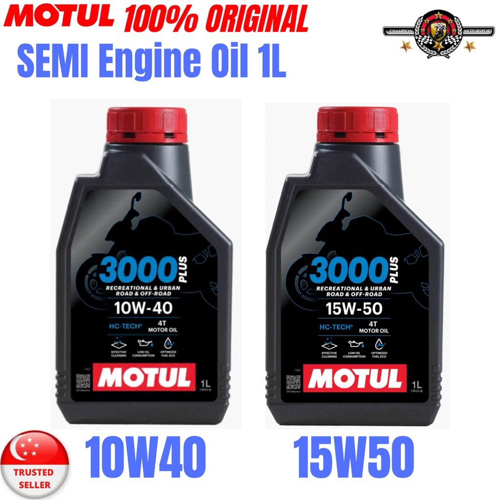 Motul 3000+ Plus 10W40 or 15W50 4T MOTOR ENGINE OIL 1L | Shopee Singapore