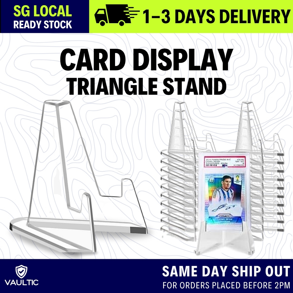🔥1 FOR $1.00 🔥 Card Display Triangle Stand Clear Acrylic Toploader Raw ...