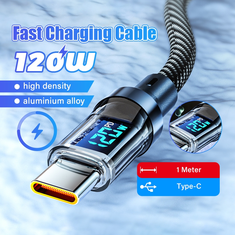 Super Fast Charging Cable 120W USB To Type C Weaving Thread Cable For i ...
