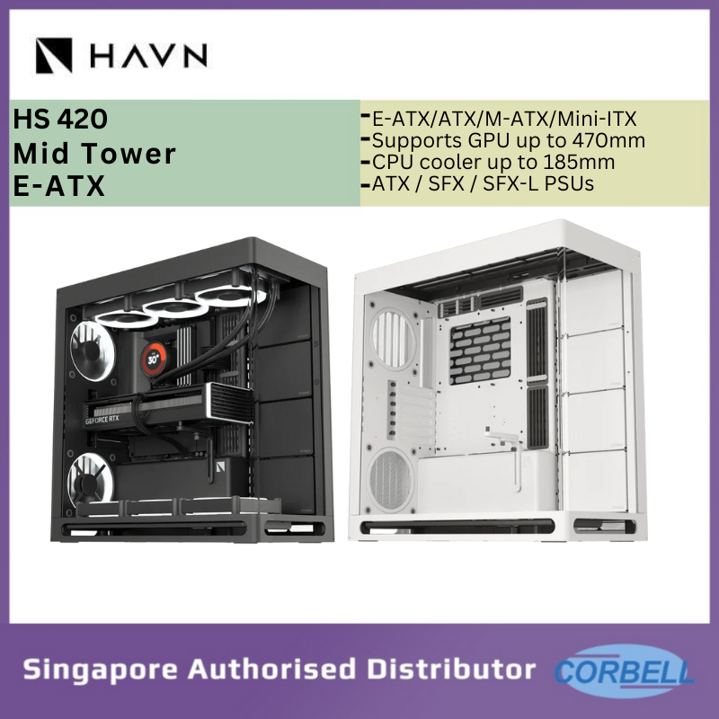 HAVN HS 420 Desktop Case Medium Desktop Casing Hybrid Structure Dual ...