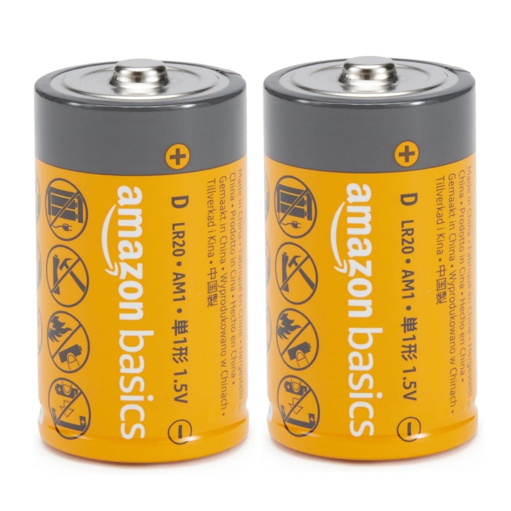 (SG Ready Stock) Amazon Basics D Alkaline Batteries 2 Pieces 5-Year ...