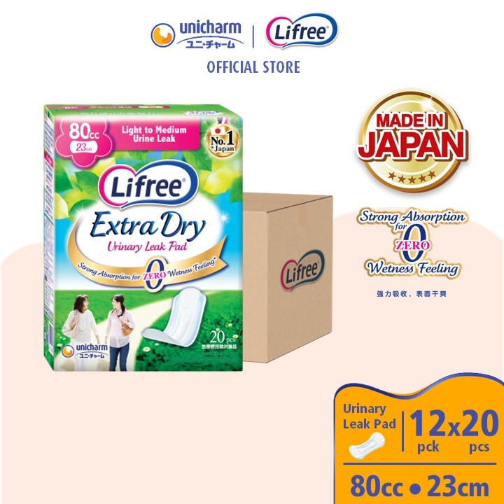 Lifree Extra Dry Lady Urinary Leak Pad 80cc 20pcs (12 Packs) | Shopee Singapore