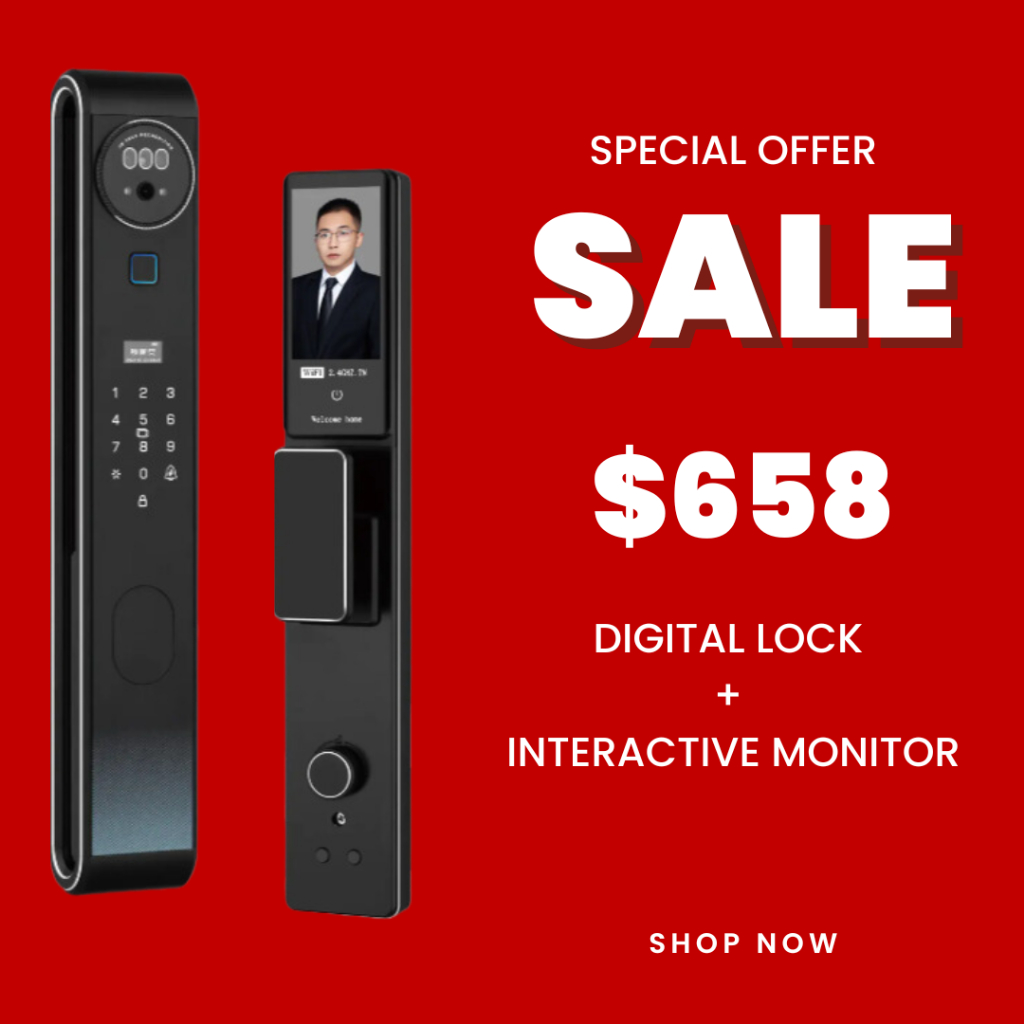 Digital Door Lock 9 in 1 palm + face + fingerprint interactive monitor ...