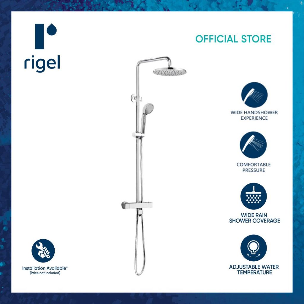 RIGEL Thermostatic Rain Shower Set TSME8055B | Shopee Singapore