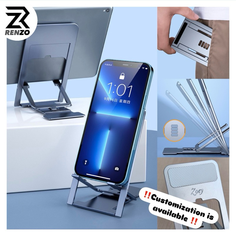 🇸🇬RENZO Foldable Adjustable Phone Stand Portable Mobile Holder Tablet ...