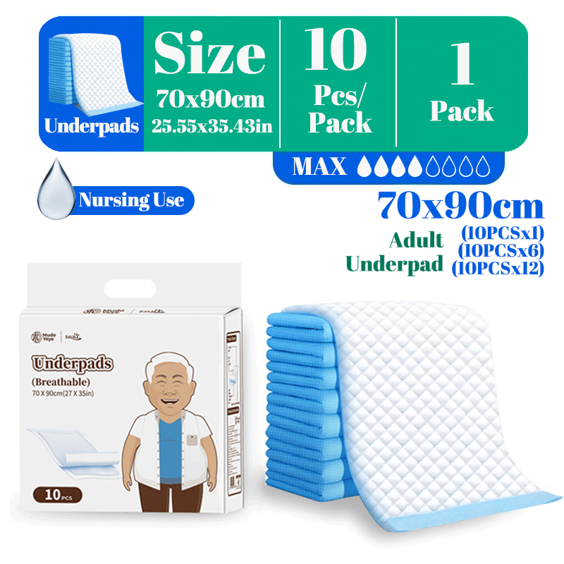 Disposable pad Underpad（70x90cm 10pcs） Incontinence Bed Pad for elderly ...
