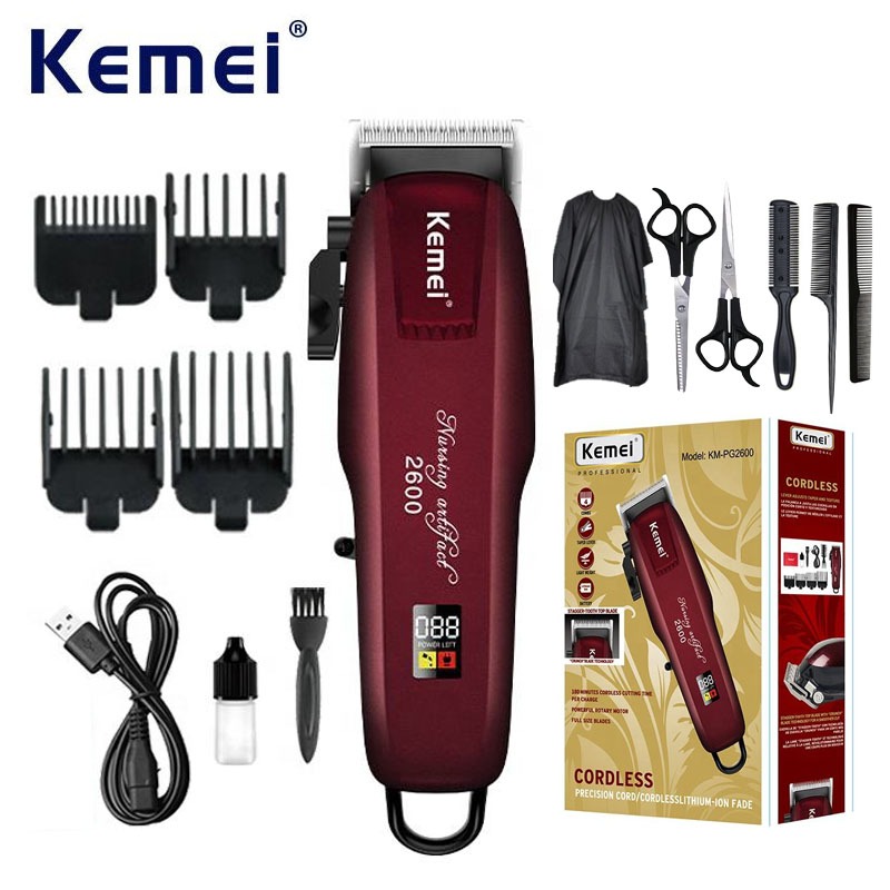 Kemei KM-PG2600 Rechargeable Electric Hair Clipper USB Charging Retro ...