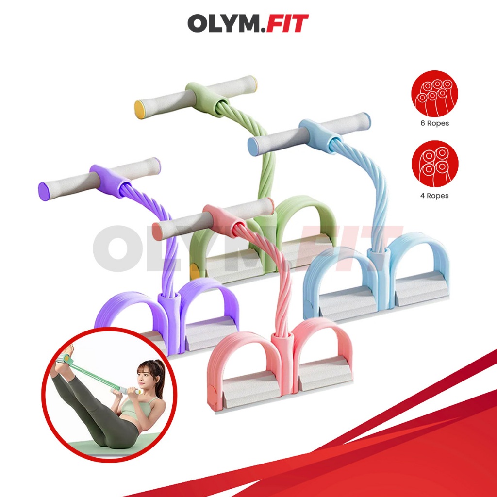 Tummy Trimmer Yoga Pilates Pedal Puller Portable Sit Up Pull Rope ...