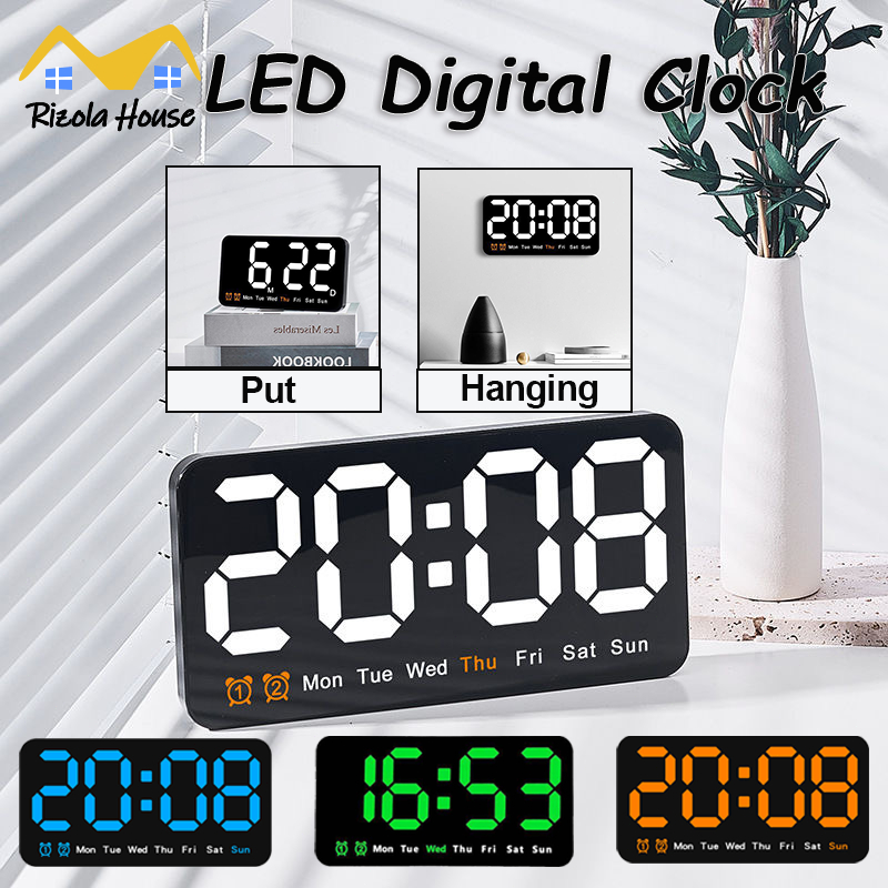 【SG】LED Digital Clocks with Time Display Light Settings Wall-mounted ...