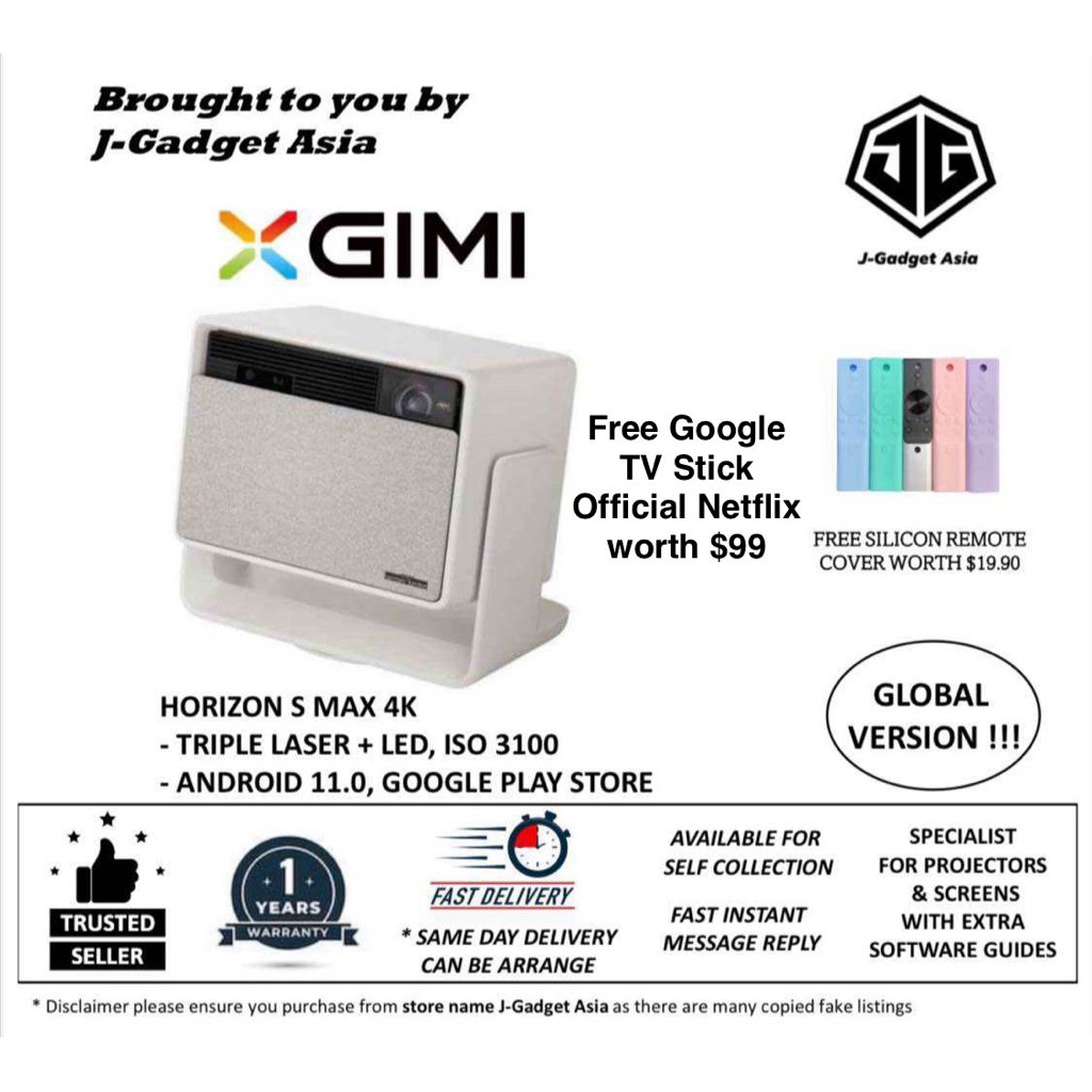 XGIMI Horizon S Max 4K Triple Laser + LED, IMAX Enhanced Projector with ...