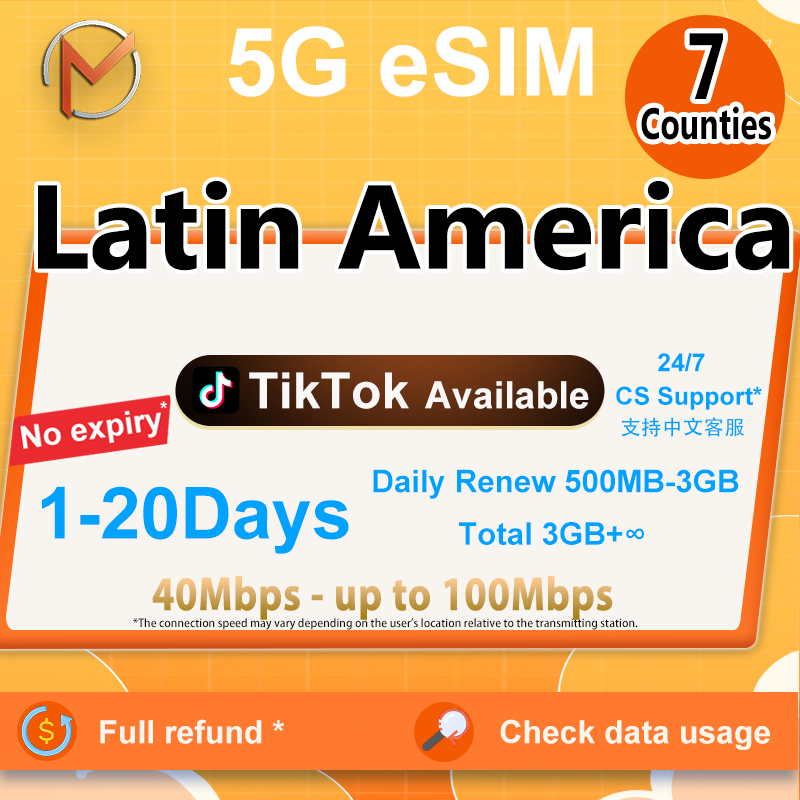 Latin America eSIM 1-20 Days High Speed Travel Data | Instant Delivery ...
