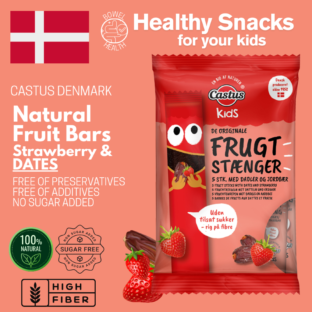 Castus Fruit Bar Strawberry & Dates (5x20g) SUGARFREE (DENMARK ...