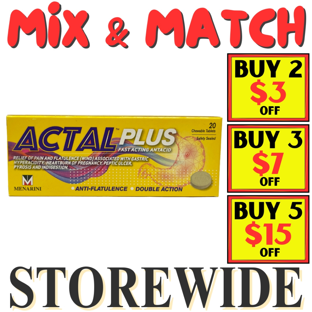 Actal Plus Tab 20s Gastric Pain Heartburn Acid Indigestion Gaviscon ...