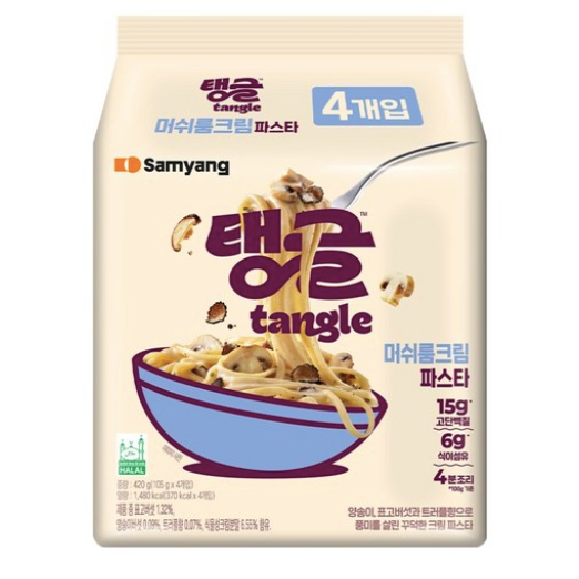 [Samyang] Tangle Creamy Mushroom Pasta – 105g x 4 | Shopee Singapore