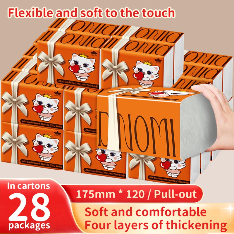 Dinomi [14 Packs] (Cute Table Tissue) Bamboo Tissue /Soft Facial Tisu ...