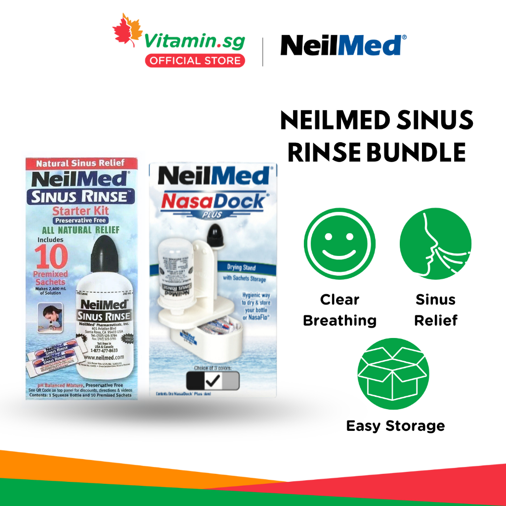 Neilmed Sinus Rinse Bundle (Starter Kit 10's + NasaDock Plus) | Shopee ...