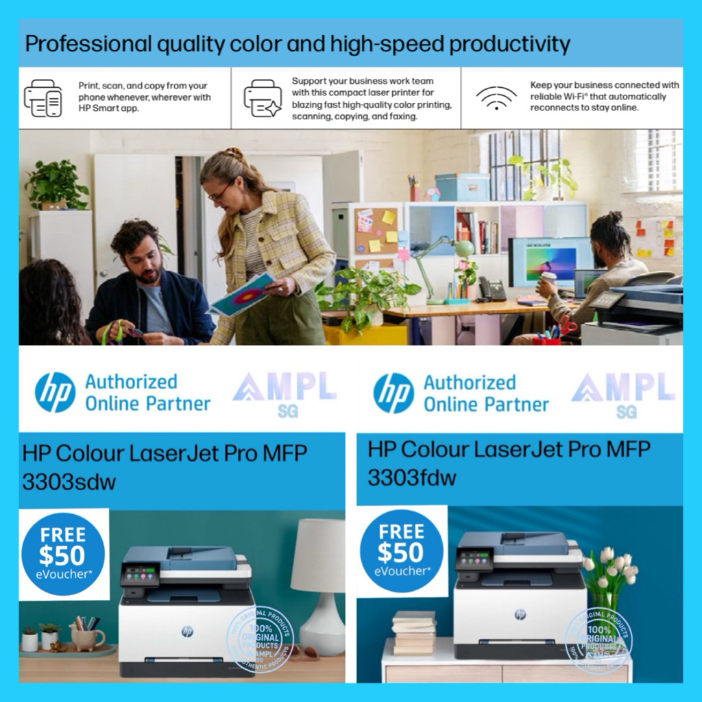 HP Color LaserJet Pro MFP 3303fdw | 3303sdw | Print, copy, scan Duplex ...