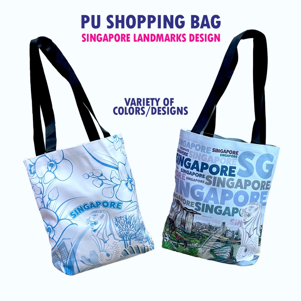 [SG Ready Stock] PU Shopping Bag*Travel/Grocery Tote Bag*Singapore ...