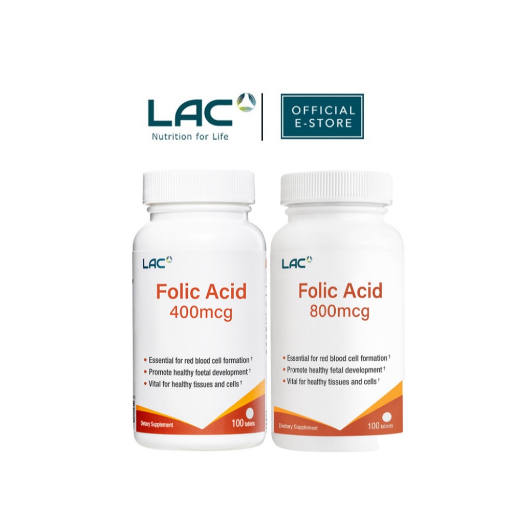 [LAC VITAMINS] Folic Acid 400mcg / 800mcg (100 tablets) | Shopee Singapore