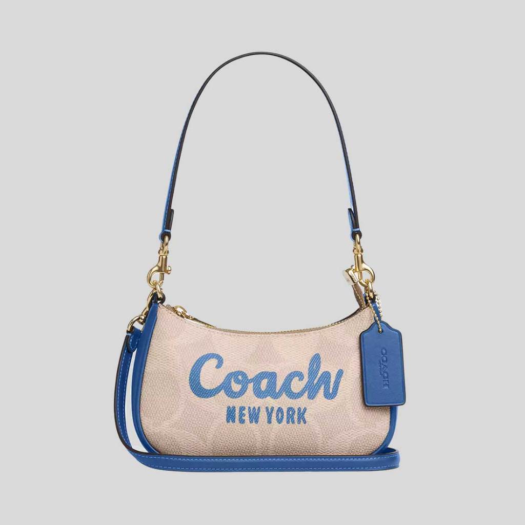 COACH Teri Mini Crossbody Bag In Signature Canvas With Coach Graphic ...