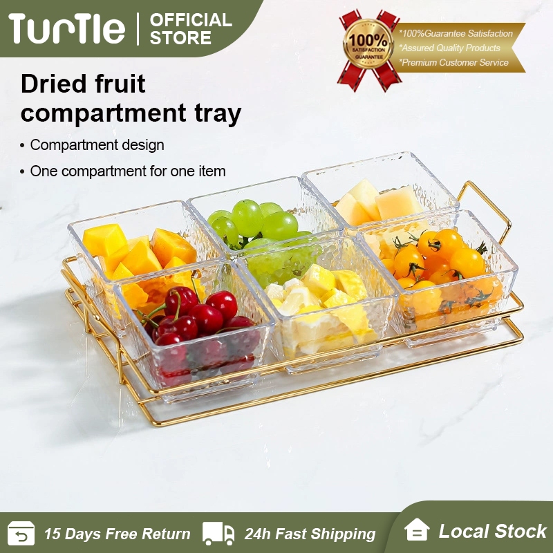 TurTle Acrylic fruit tray dried fruit compartment tray fruit platter ...