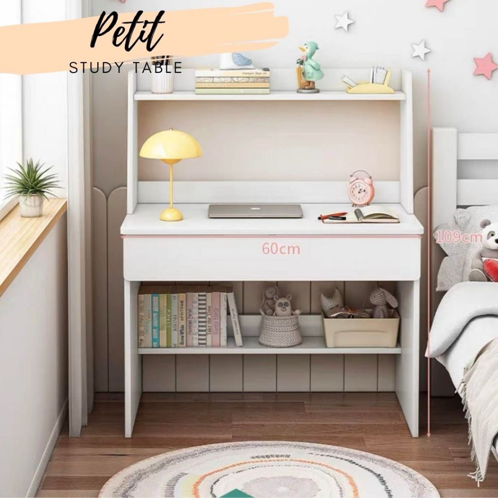 🇸🇬 Scandinavian Study table with shelves Home Furniture Desk Furniture ...