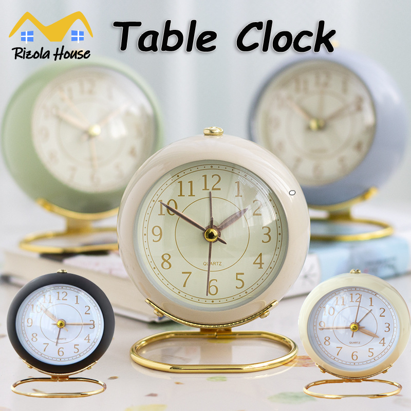 【SG】3"Retro Silent Alarm Clock Quartz Movement Desktop Clock Precision ...