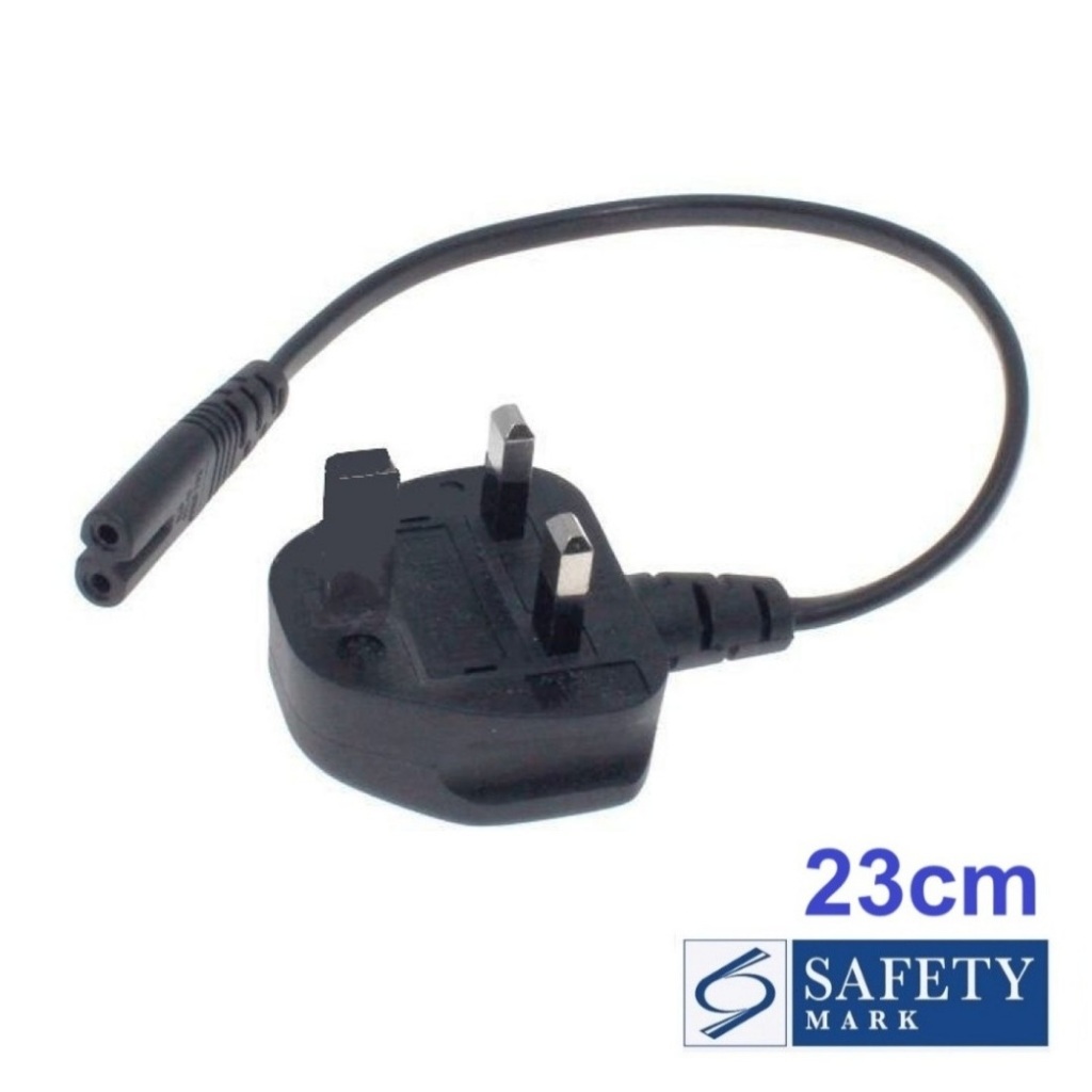 C7 3 Pin Figure 8 Short Power Cord 23 cm IEC Cable Safety Plug for ...