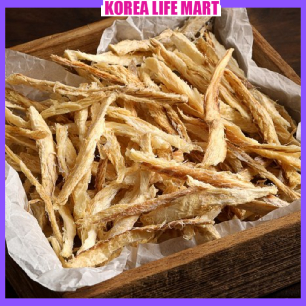 Naturally Dried & Soft High-Protein Pollock Strips (100g ~ 1kg ...
