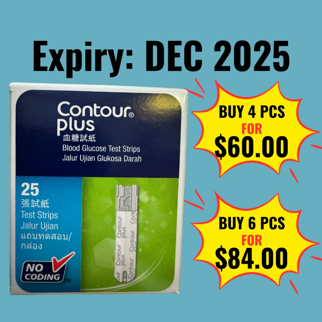 Contour Plus 25's Blood Glucose Test Strips ContourPlus Accu Chek ...