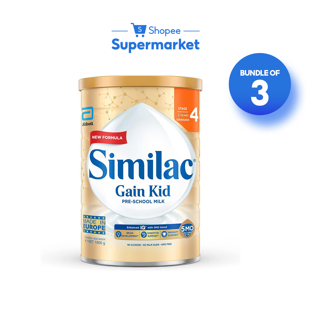 [Bundle of 3] Similac Gain 5MO Stage 4 Kid Pre-school Milk Powder ...