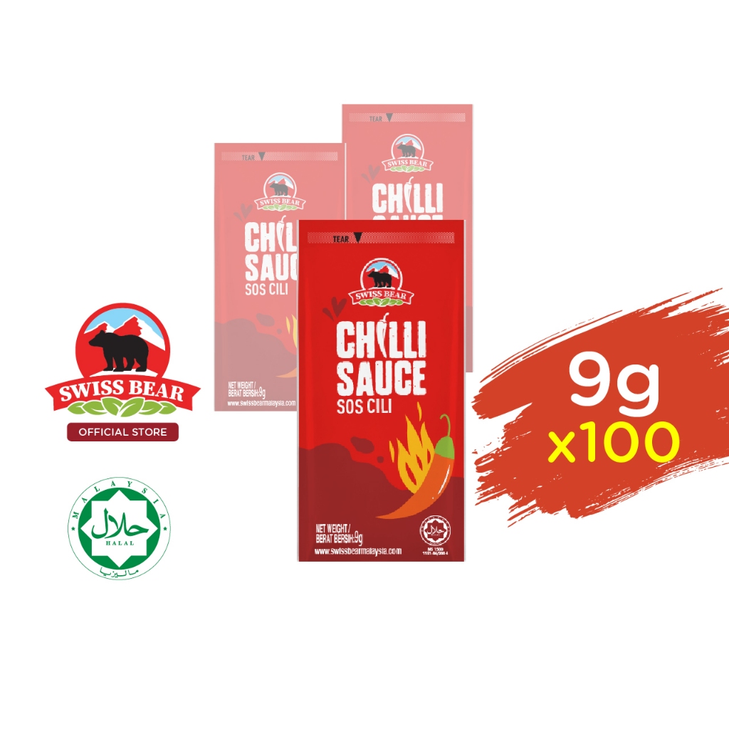Swiss Bear Chilli Sauce Sachet 9g x 100 | Shopee Singapore