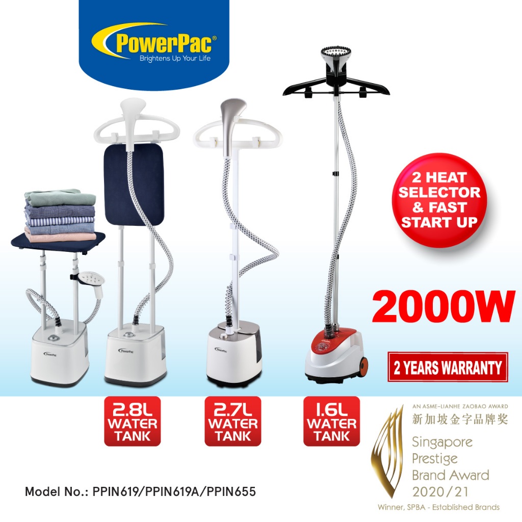 PowerPac Garment Steamer With 2 Heat Selector 1.6L/2.8L/2.7L Water Tank ...