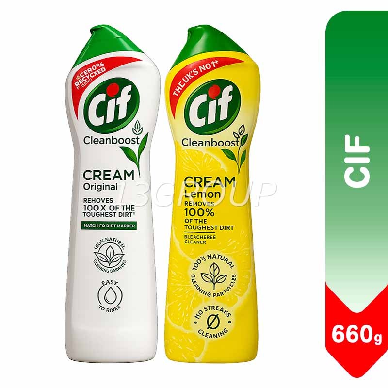 Cif Cream Multi Purpose Surface Cleaner / Original Lemon, 660g | Shopee ...