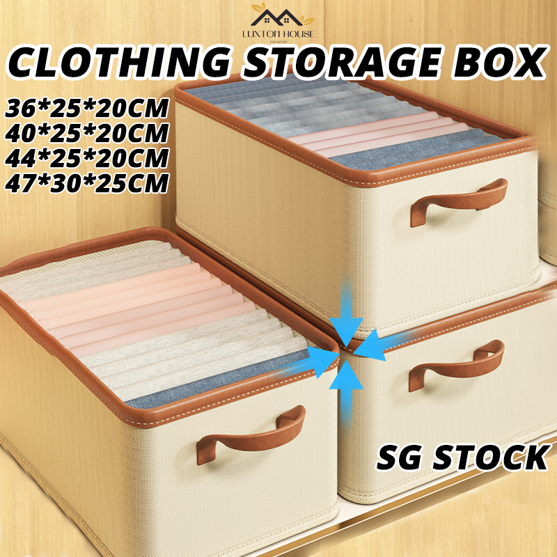{SG} Clothing Storage Box Foldable Wardrobe Drawer Organiser Clothes ...