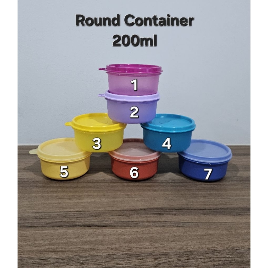 Tupperware Small Round Container 200ml (1) 10.1cm(L) x 5.2cm(H ...