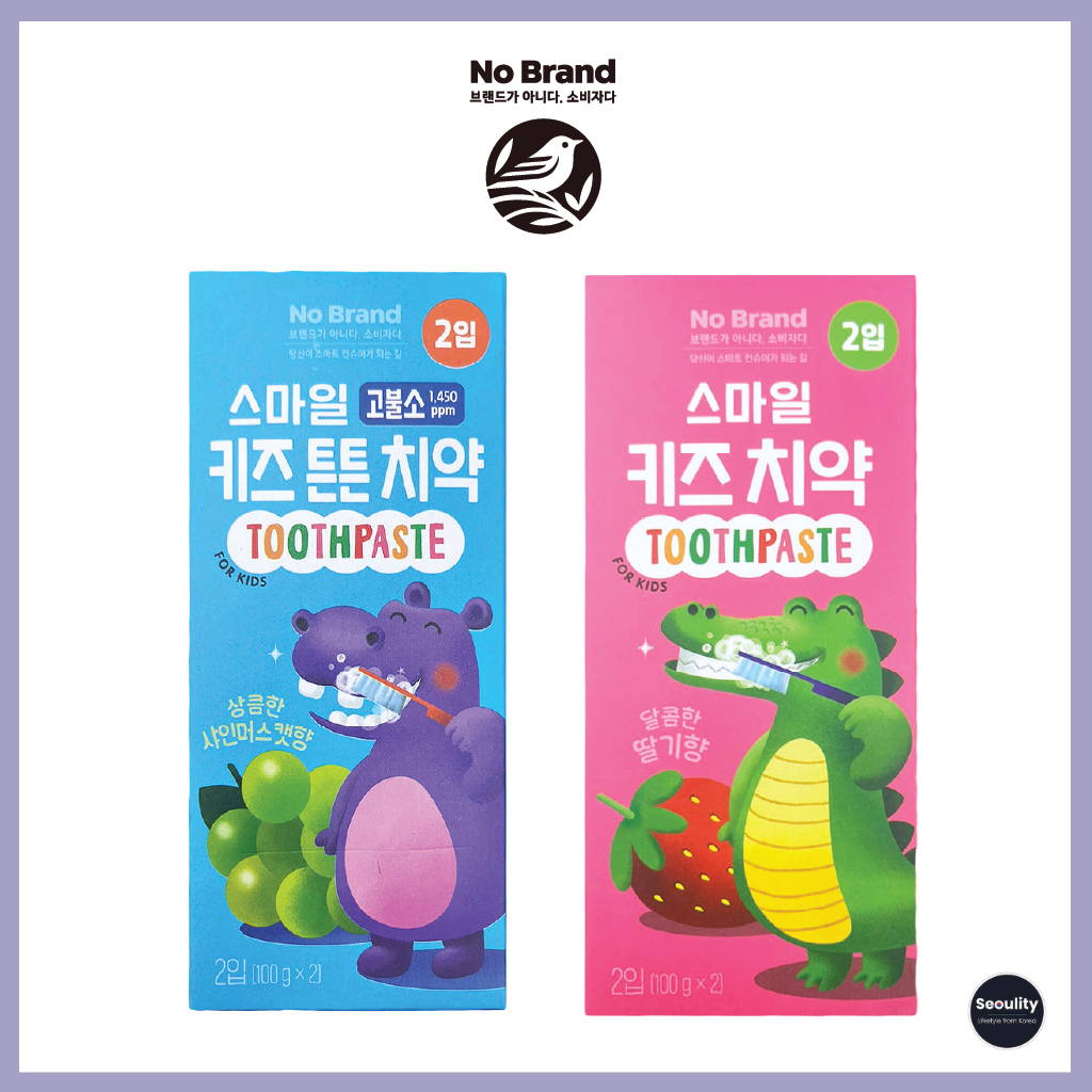 [Made in Korea] NO BRAND Smile Kids Toothpaste Set (2 Tubes)｜Strawberry ...