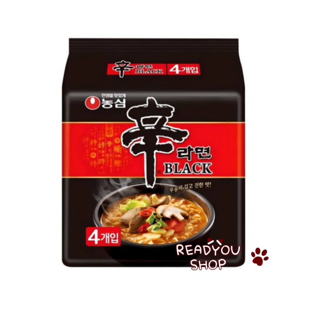 NONGSHIM Shin Ramyun Black Noodle 4ea | Korean Spicy Instant Ramen Pack ...