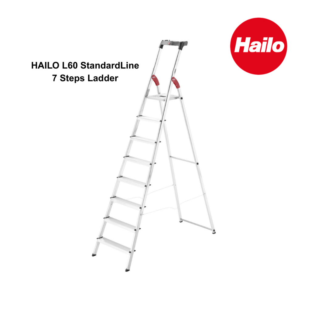 Hailo 7 Step Sturdy German Aluminium Household Premium Ladder ...