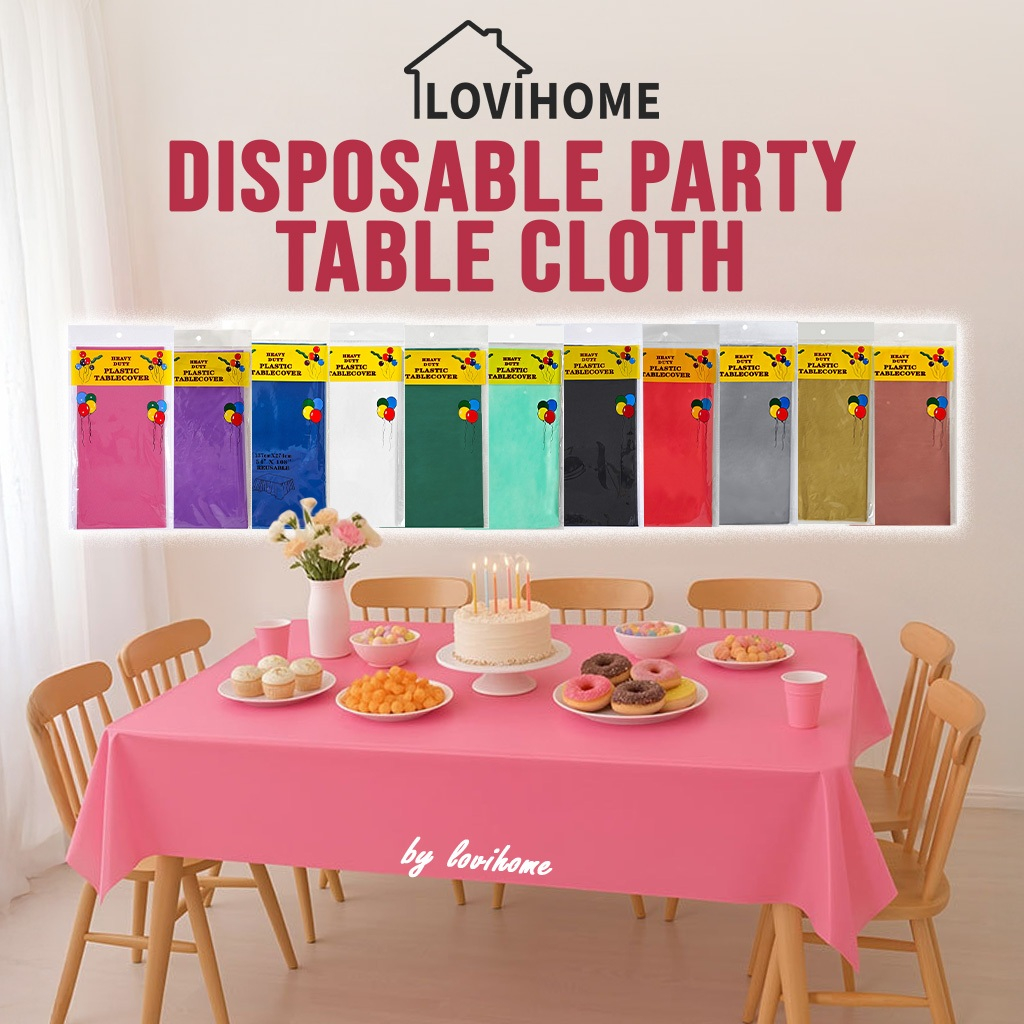 SG Disposable Party Table Cloth for Birthday Celebration Event Colorful ...