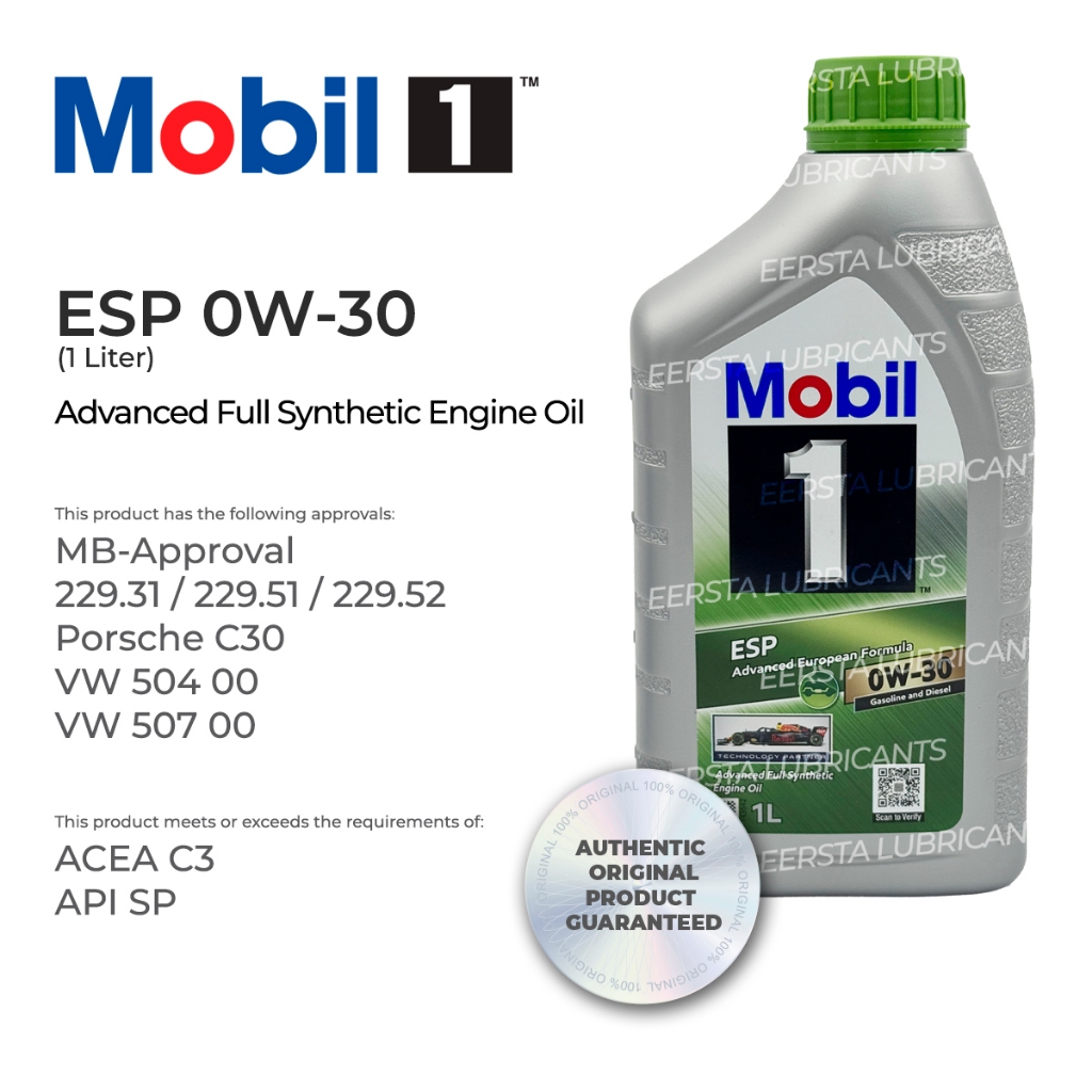 Mobil 1 ESP 0W-30 Engine Oil (1 Liter) | Shopee Singapore