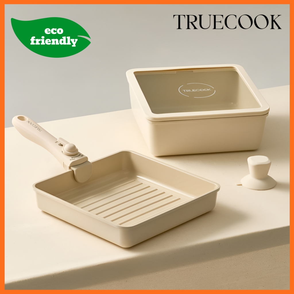 [TRUECOOK] Induction Square Pan & Pot Set 5Pcs, Non-Stick Eco Ceramic ...