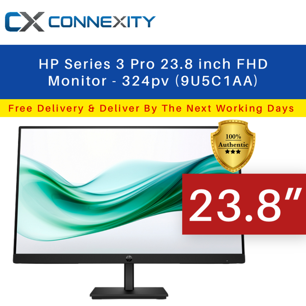 HP Series 3 Pro 23.8 inch FHD Monitor - 324pv 9U5C1AA HP Monitor ...