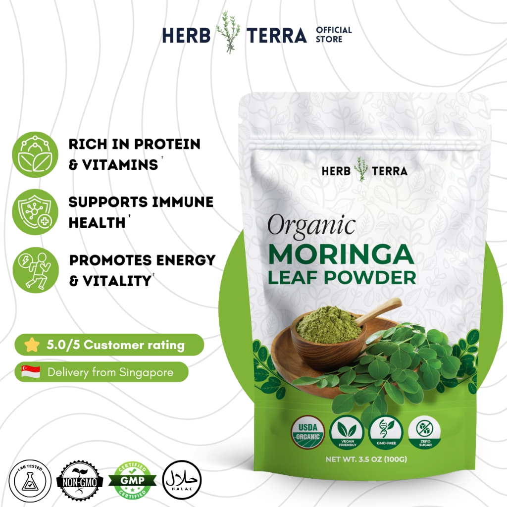 Organic Moringa Leaf Powder 100g | Ultimate Superfood | Shopee Singapore