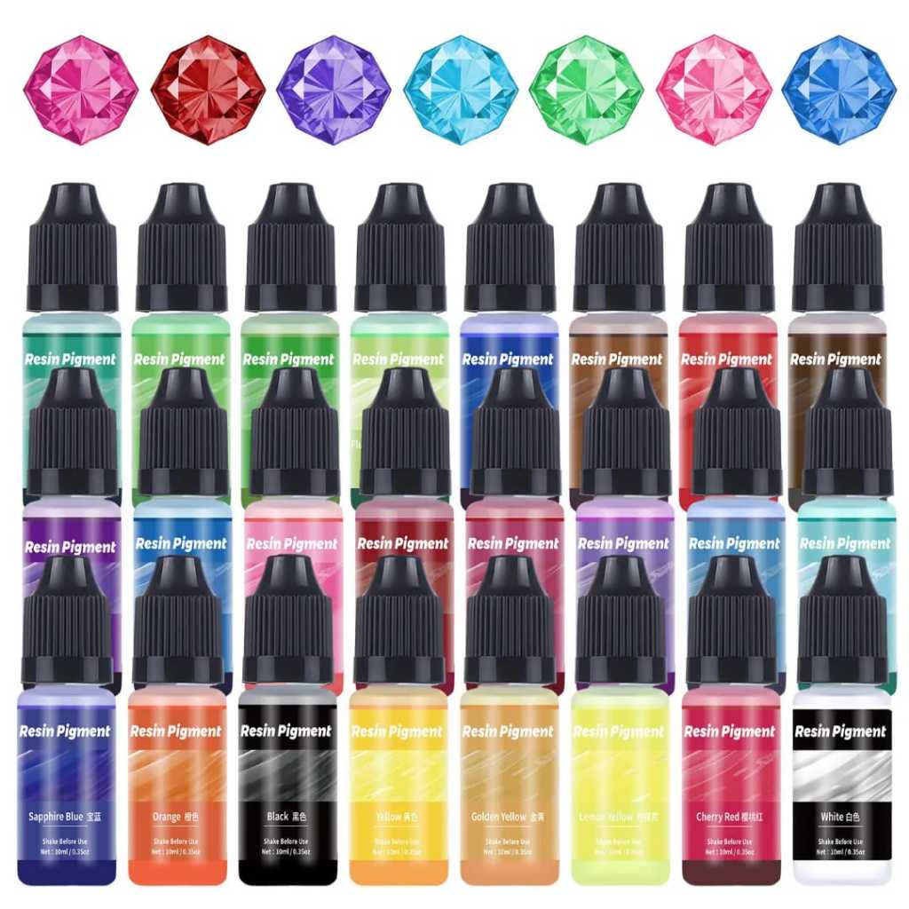 General Color Pigment 24 Colors 10ml Each Transparent Jewel Color Epoxy ...